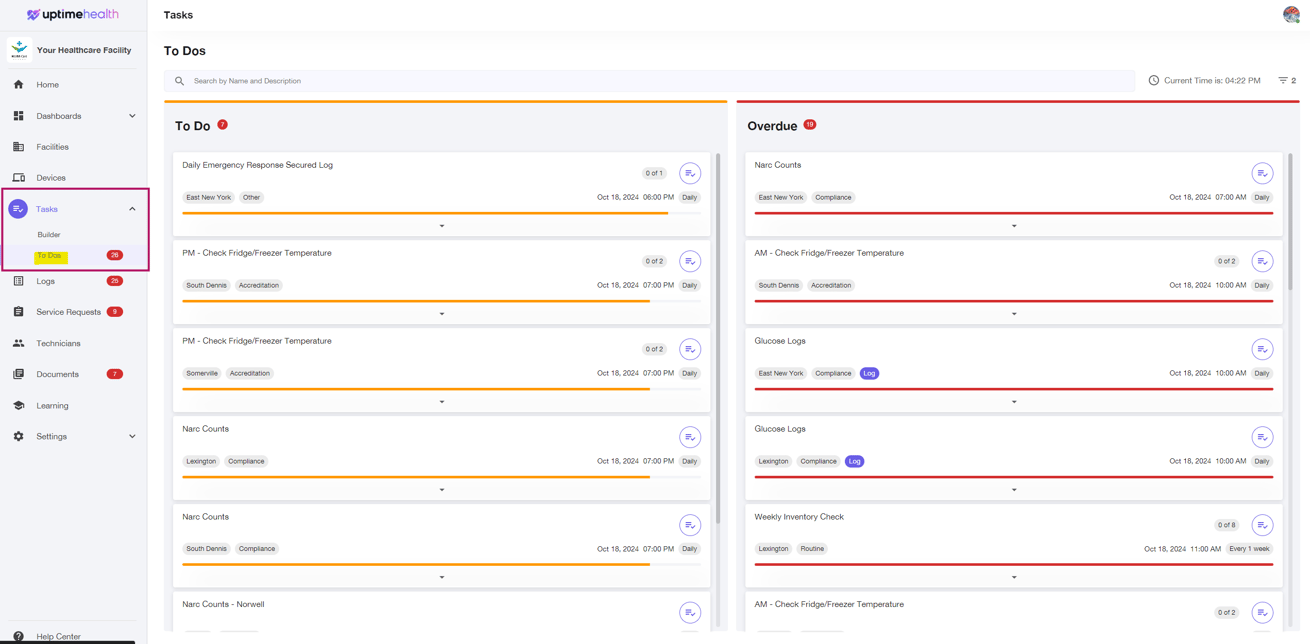 How do I filter for a specific task in the To Dos or Builder section?